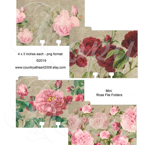 SHABBY MINI FOLDERS Printable Collage Digital Images - Etsy