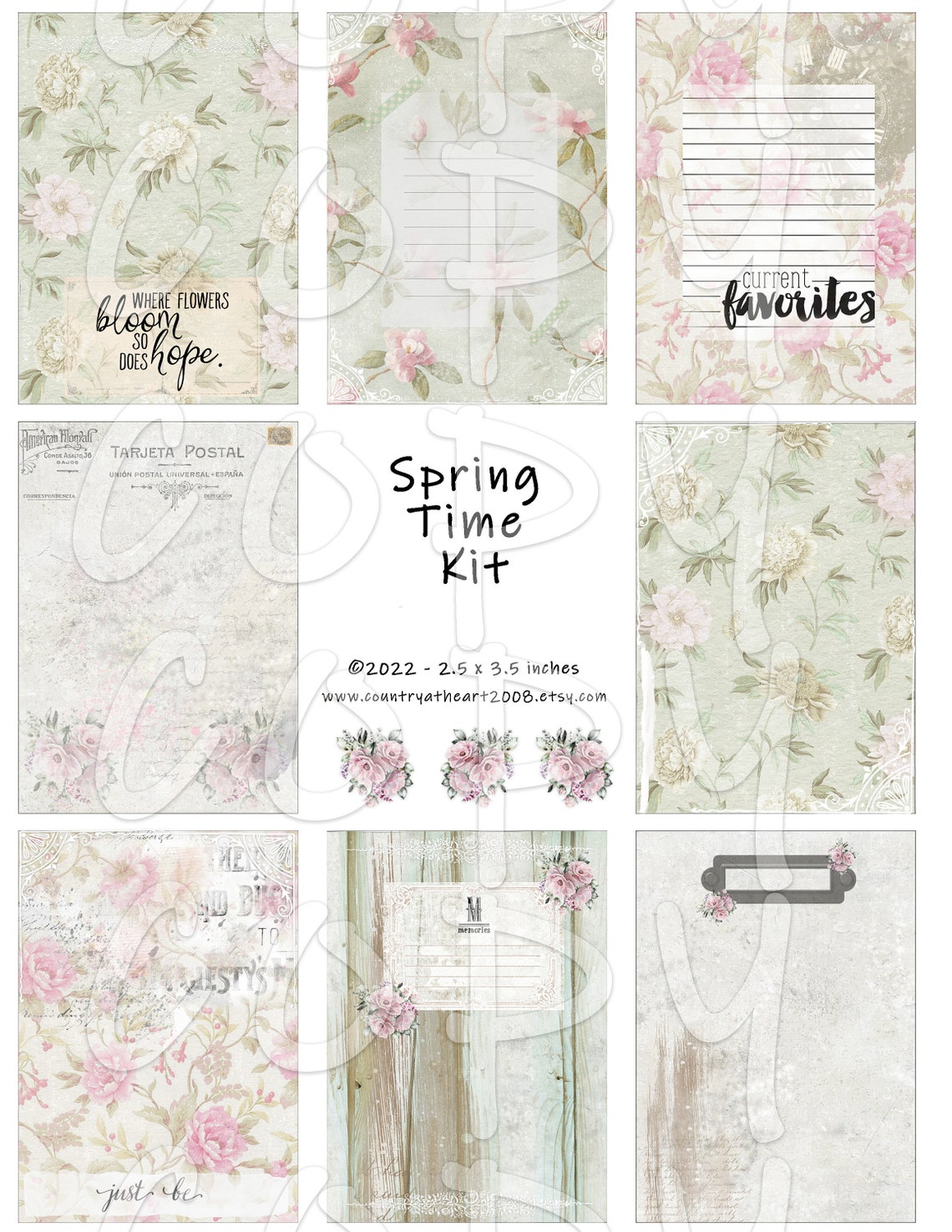 Spring Time Scrapbook Kit - 2.5 X 3.5 Inch Mini Scrapbook Kit ...