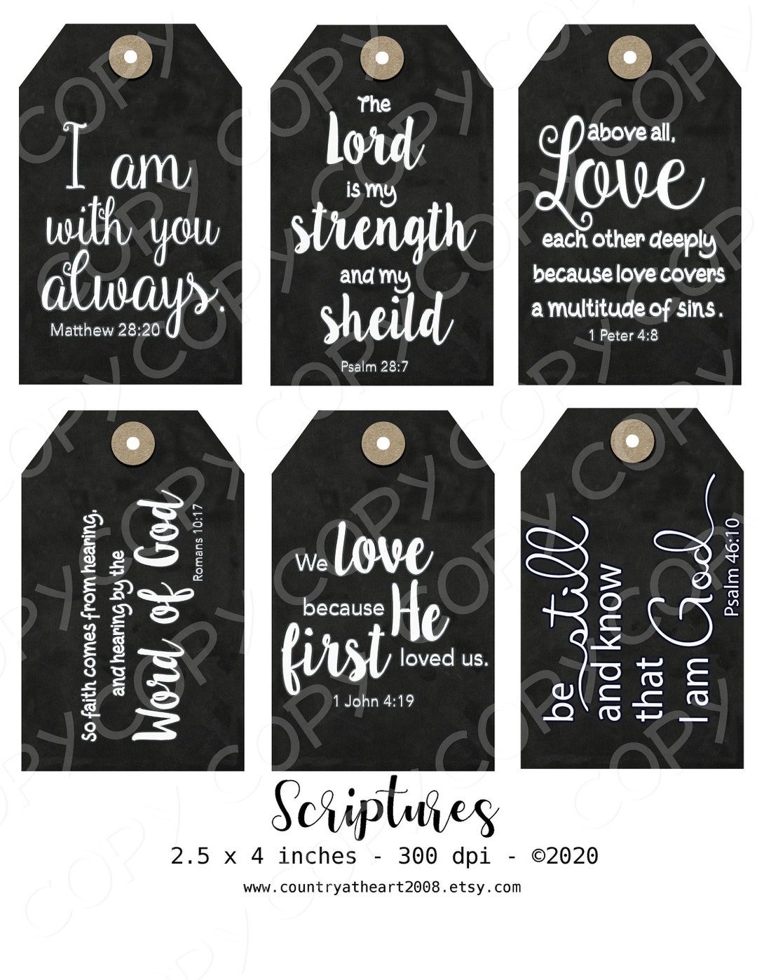 Scripture Tags - Digital Download - Printable Digital Collage Sheet - Etsy