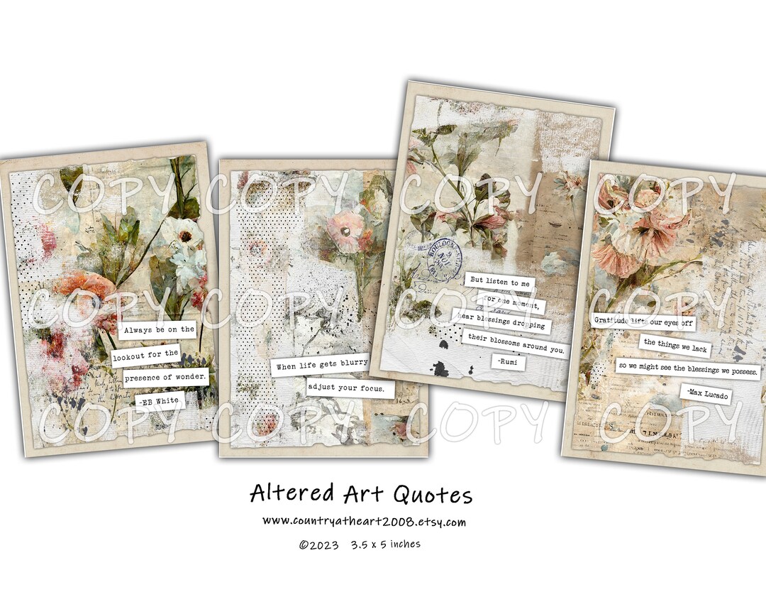 Altered Art Quotes - Printable Digital Collage Sheet - Digital Download ...