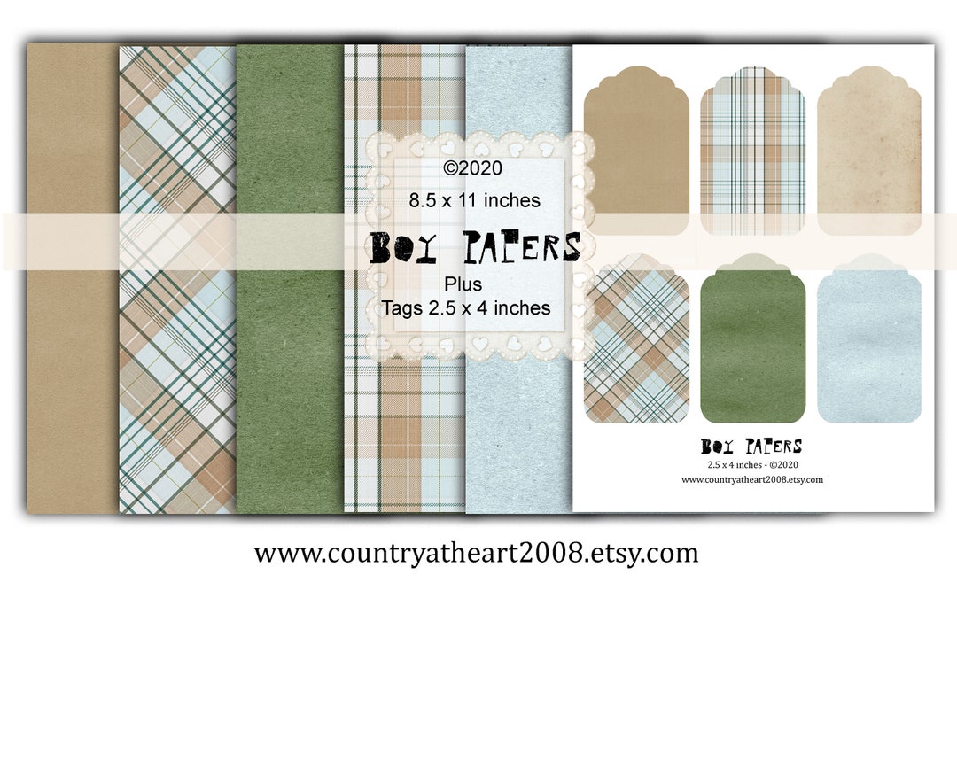 Boy Papers Gorgeous Paper Printable Digital Collage Sheets Digital Art ...