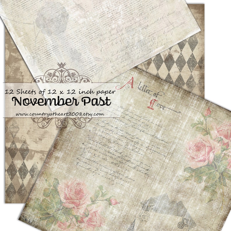 12 Full Size Sheets of Papers November Past Journaling | Etsy