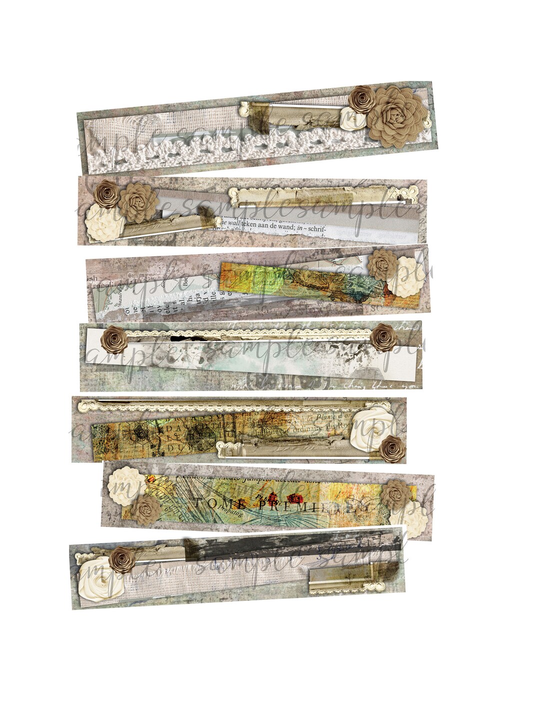 Decorative Paper Strips - High Quality Digital Full Size Sheet ...