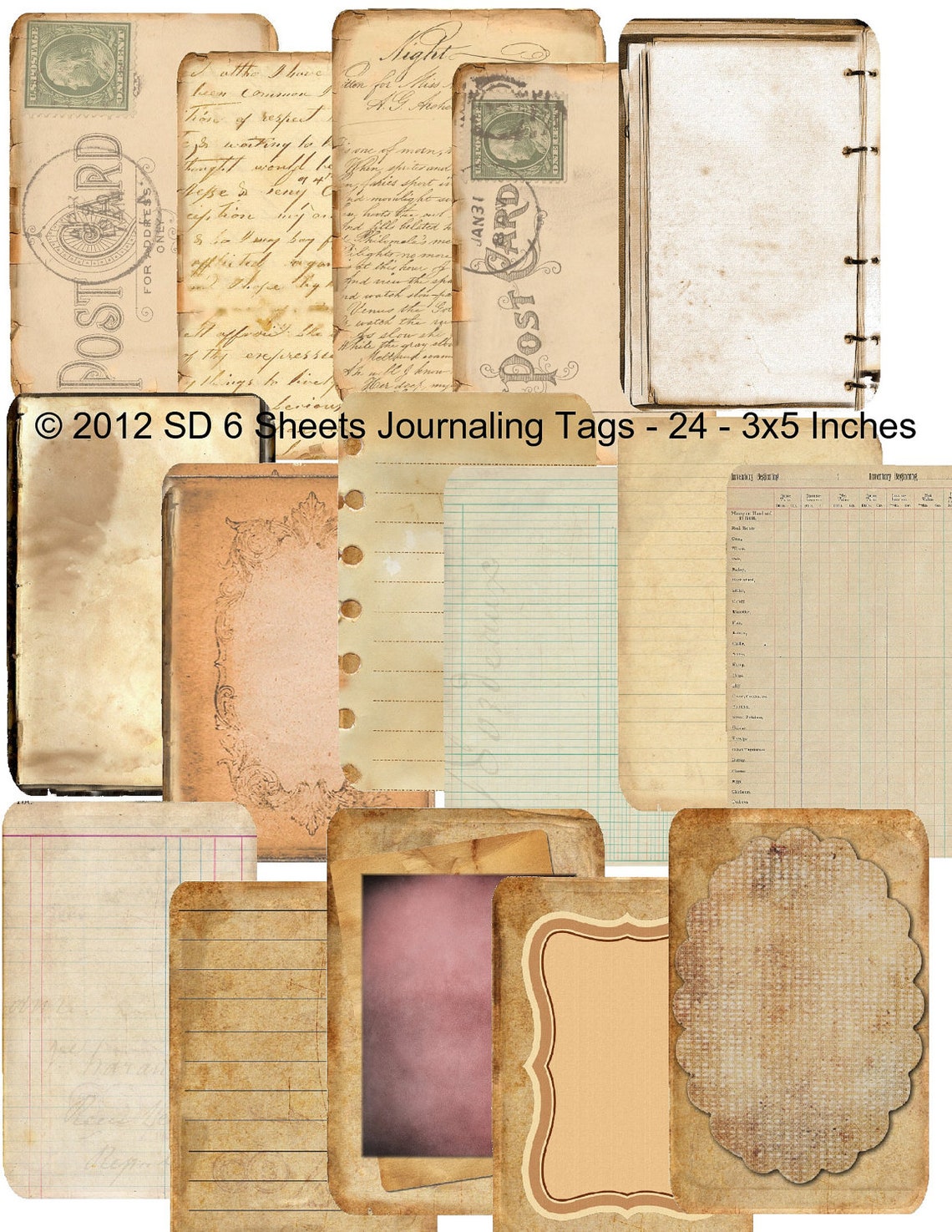 6 Sheet Bundle Paper Pack Journaling Papers and Postcards - Etsy