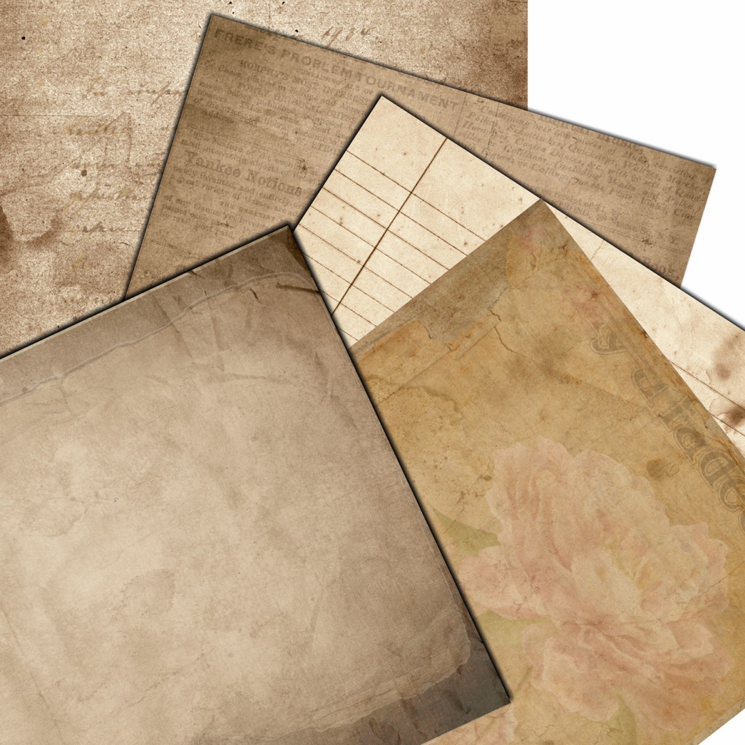 Old Tattered Paper Pack - Printable Digital Collage Sheet - Digital ...