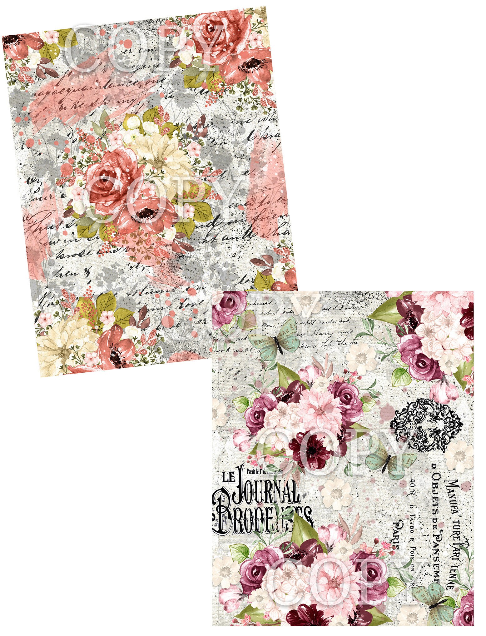Another Time 6 Full Size Sheets of Printable Papers - Etsy