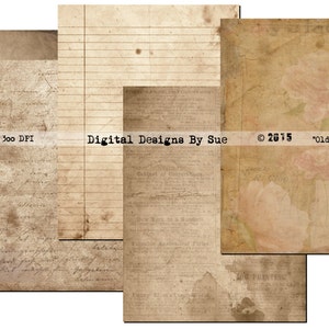 Old Tattered Paper Pack - Printable Digital Collage Sheet - Digital ...