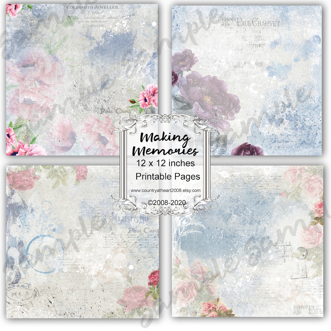 Making Memories Paper Set - Original Design - Printable Collage Sheets ...