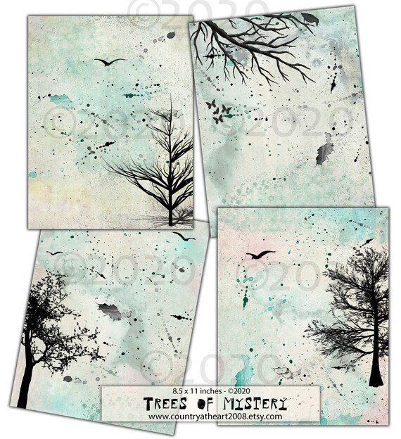 Trees of Mystery Papers Full Size Sheets of Printable Paper | Etsy