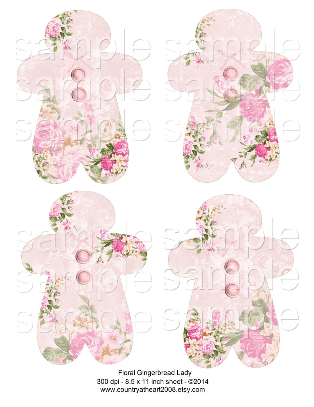 Gingerbread Lady - Printable Digital Collage Sheet - Digital Download ...