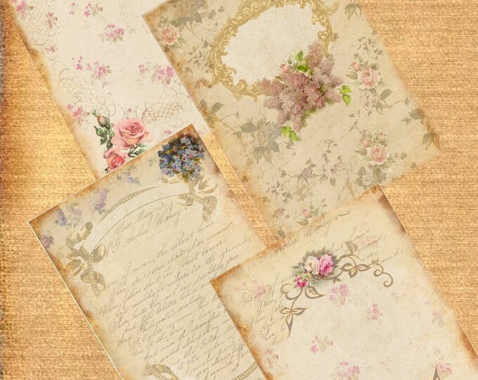 Enchanted Gorgeous Paper Set Printable Digital Collage - Etsy