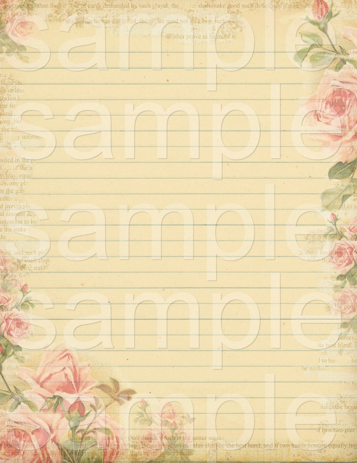 Stationary Paper Pack - Original Design - Printable Digital Collage ...