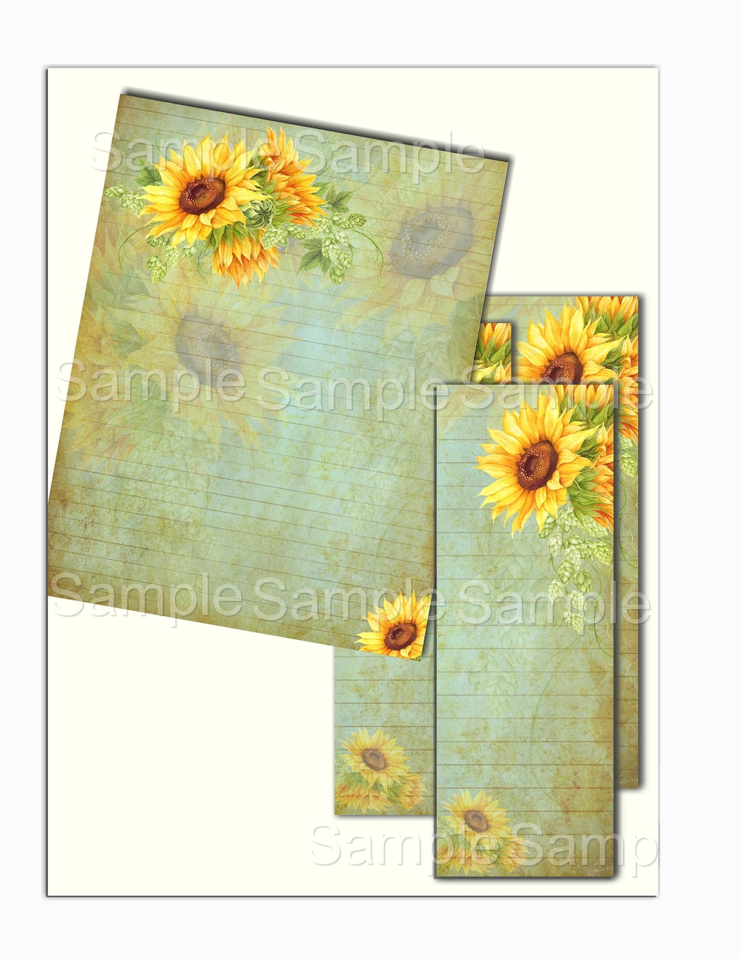 Instant Download Sunflower Printable Set - Digital Download - Printable ...