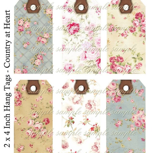 INSTANT DOWNLOAD Floral Value Pack 2 Sheets 14 Tags in All - Etsy