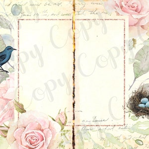 Romance and Roses Journal Paper Kit - 6 Full Size Sheets of Printable ...