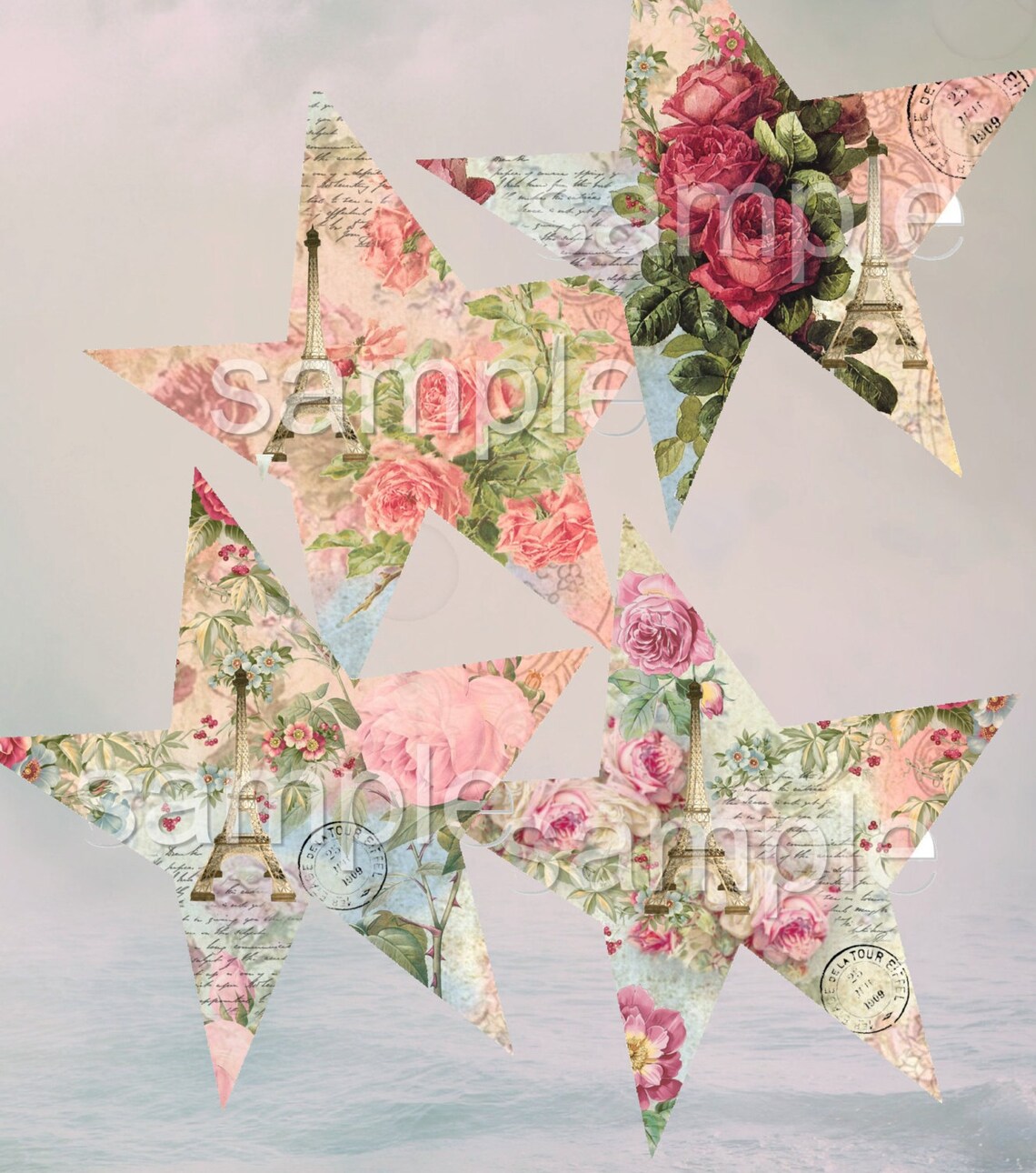 Instant Download Stars in Paris Collage Sheet Printable - Etsy