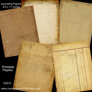 5 Sheet Paper Pack Journaling Papers Printable Digital | Etsy