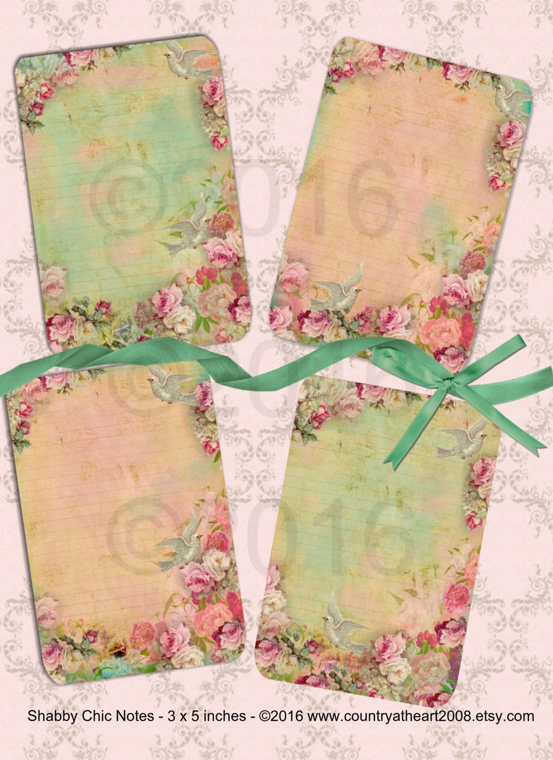 Instant Download - Shabby Chic Notes - Digital Download - Printable ...