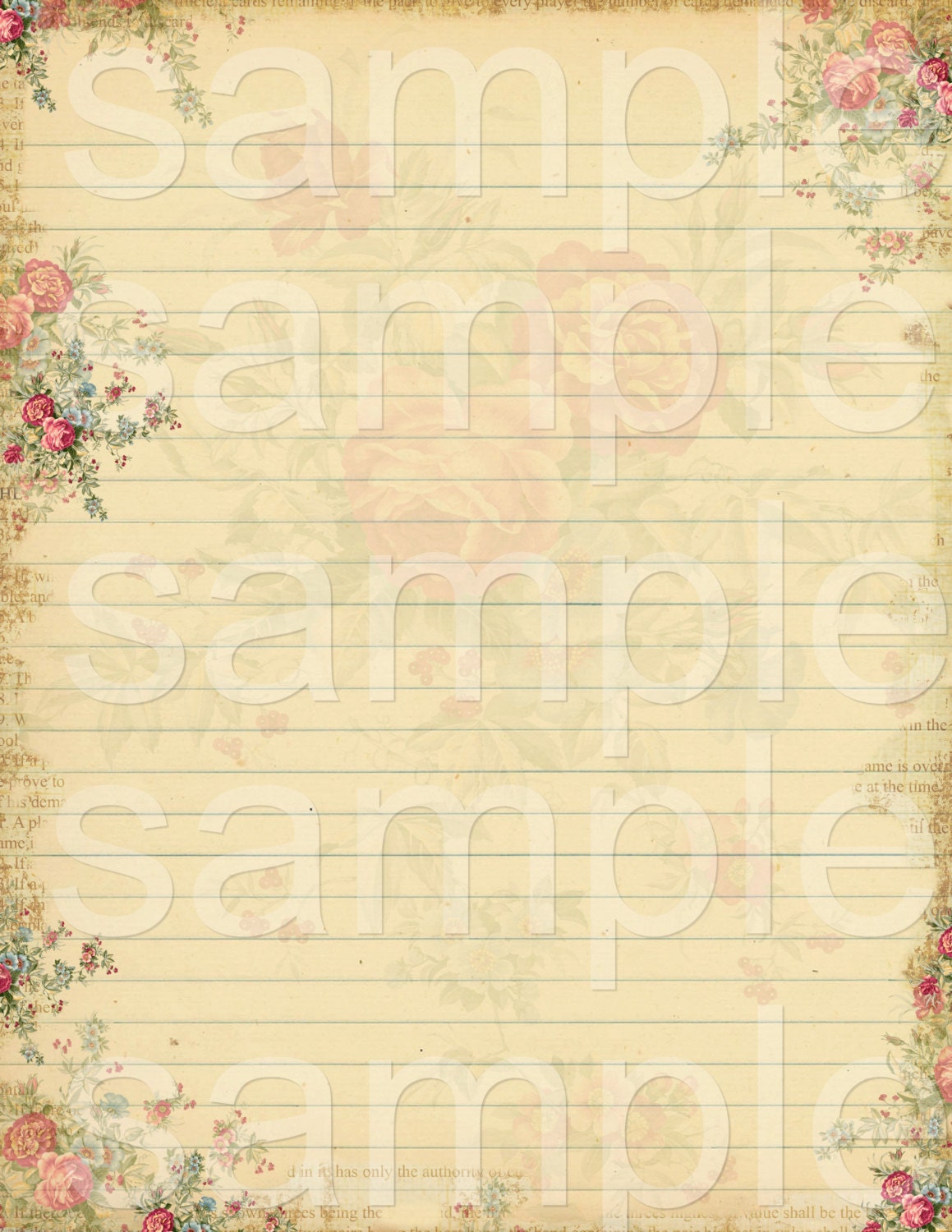 Stationary Paper Pack - Original Design - Printable Digital Collage ...
