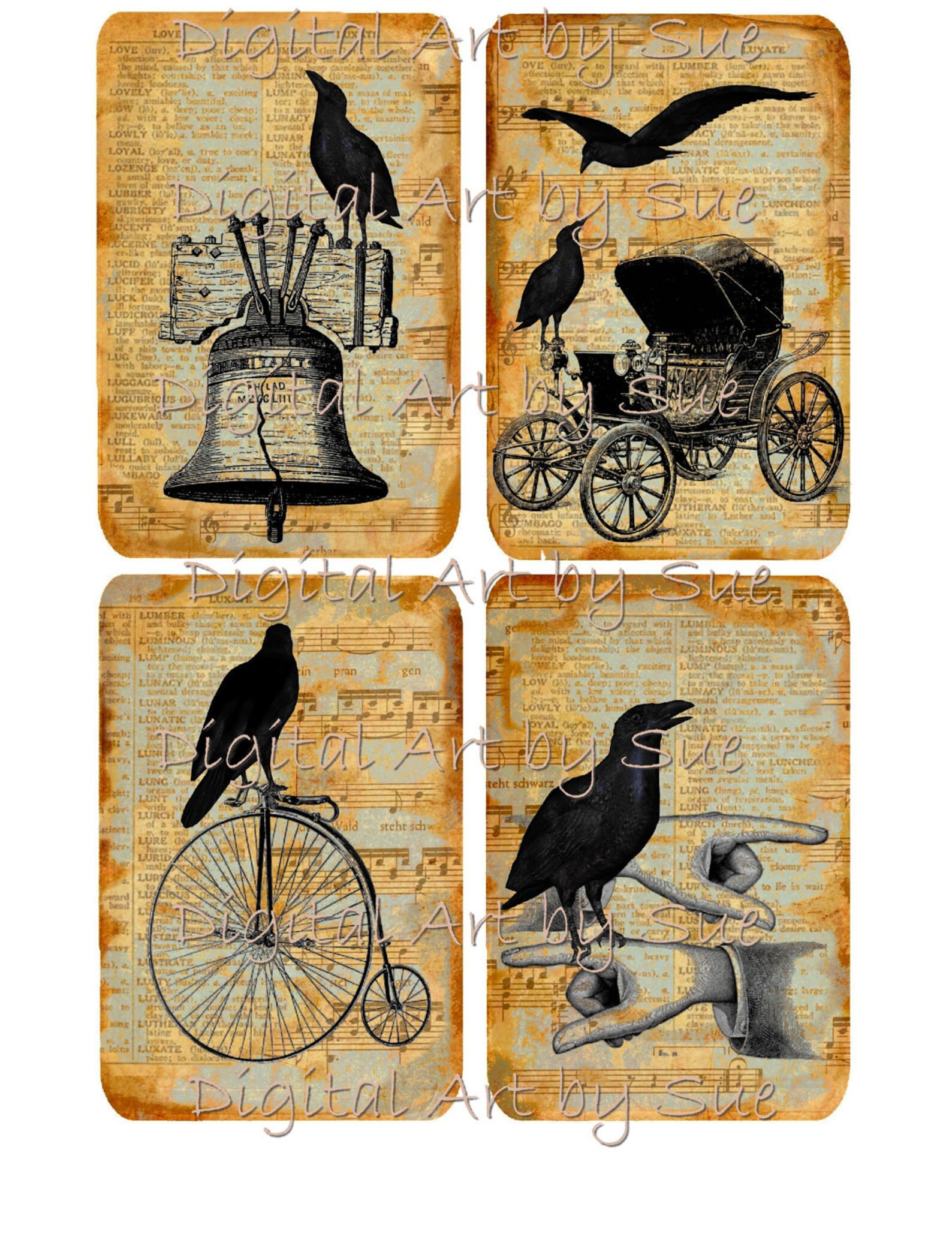 The Crow 3 X 5 Printable Digital Collage Sheet Digital Download - Etsy