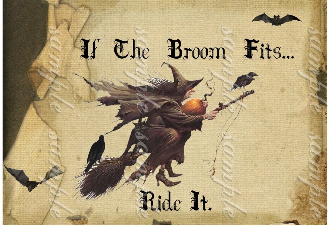 Halloween Tags If the Broom Fits... Digital Download - Printable ...