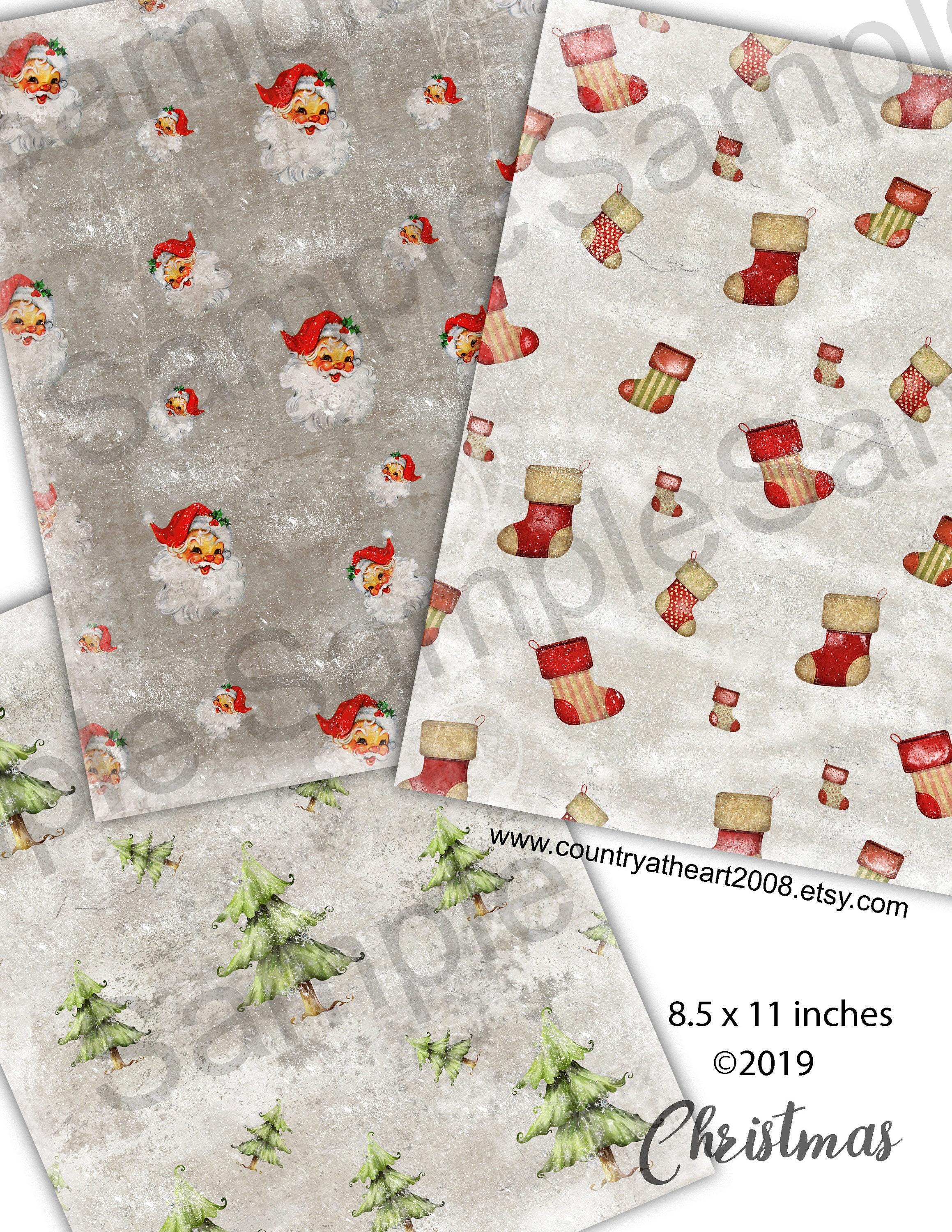 Christmas Gorgeous Paper 8.5 X 11 Inches Printable - Etsy