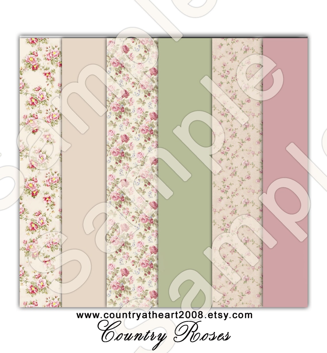 INSTANT DOWNLOAD Country Rose Paper 8.5 X 11 Inch Sheets - Etsy