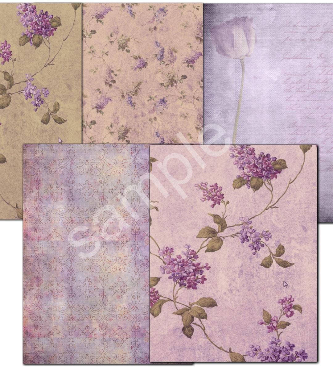 Set of 5 Sheets Paper Pack - PASSION- Gorgeous - Printable Digital ...