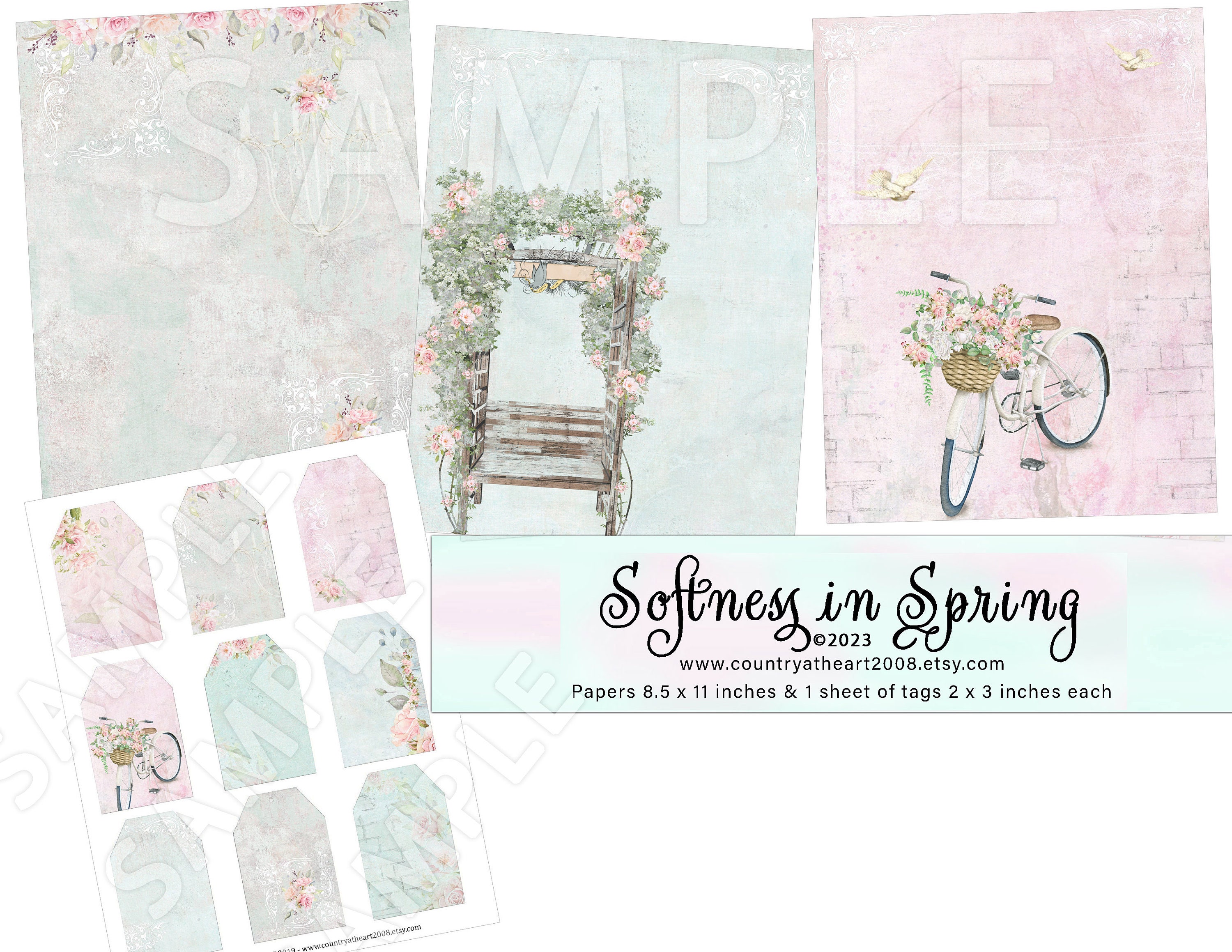 Softness in Spring Paper Set - 8.5 X 11 Inches PLUS Tag Sheet ...