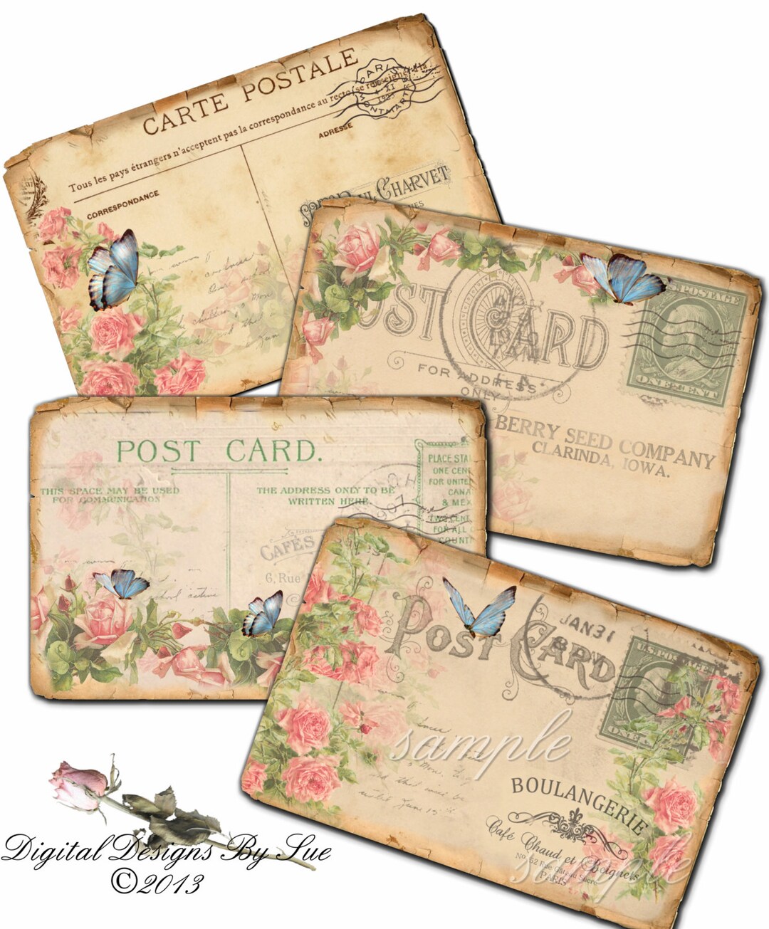 INSTANT DOWNLOAD Jewelry Holder - Postcard Design 4 - 3 X 5 - High ...