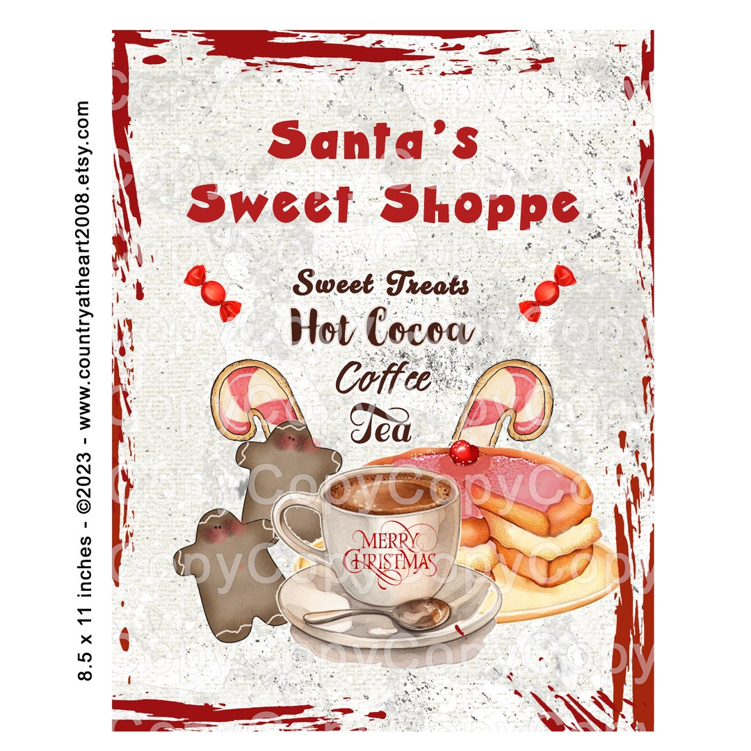 Santas Sweet Shoppe - 8.5 X 11 Inch Single Image - Digital Paper ...