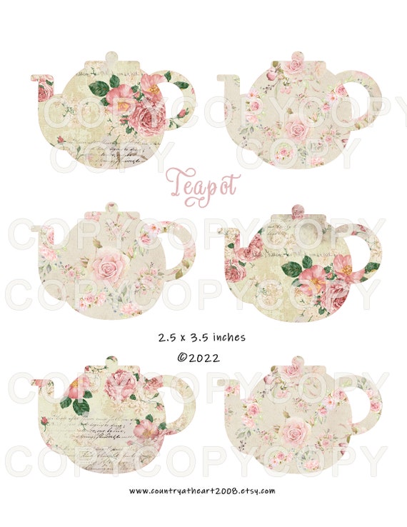 Teapot Printable Stickers Tea Printable Stickers Digital Stickers