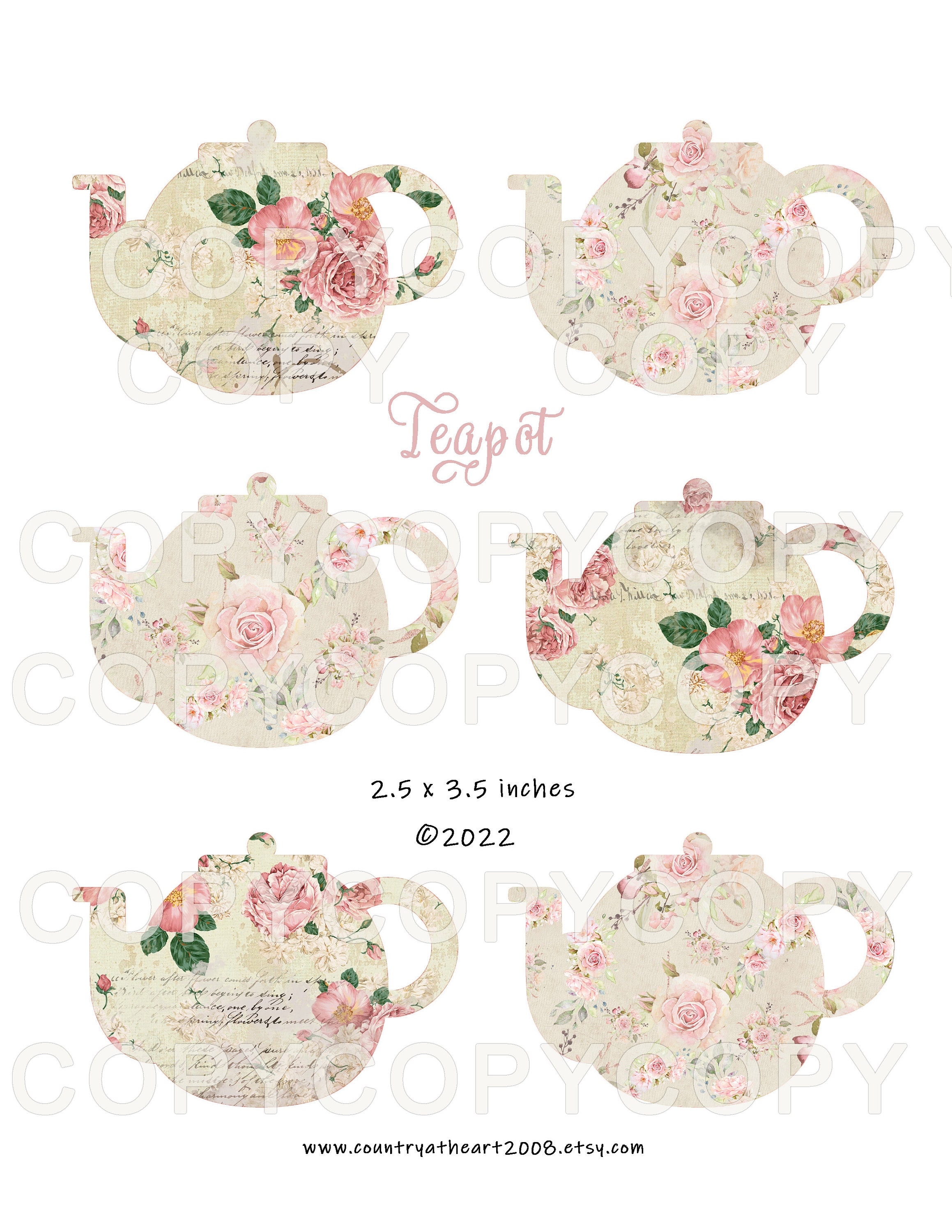 Teapot Instant Download Printable Paper Printable - Etsy Canada