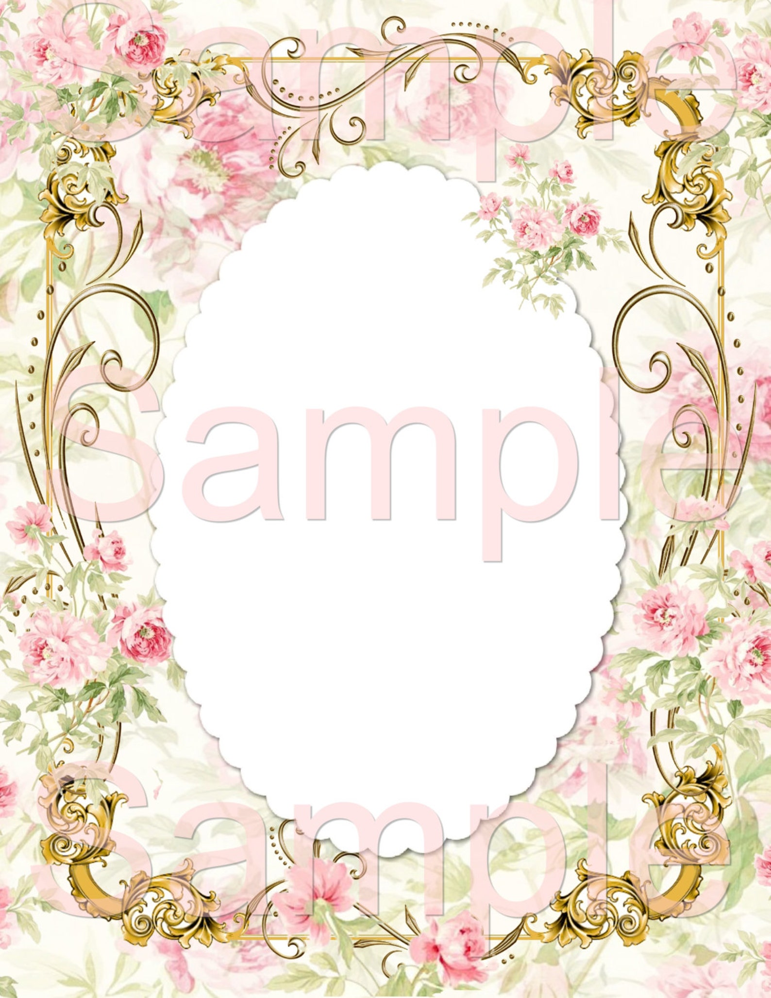 Gorgeous Background Fancy Frame 2 Add You Own Text Collage - Etsy