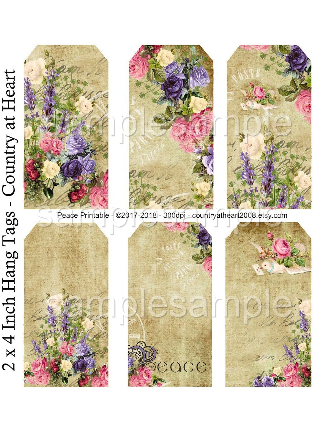 Peace Tags - Digital Collage Tag Sheet - Etsy