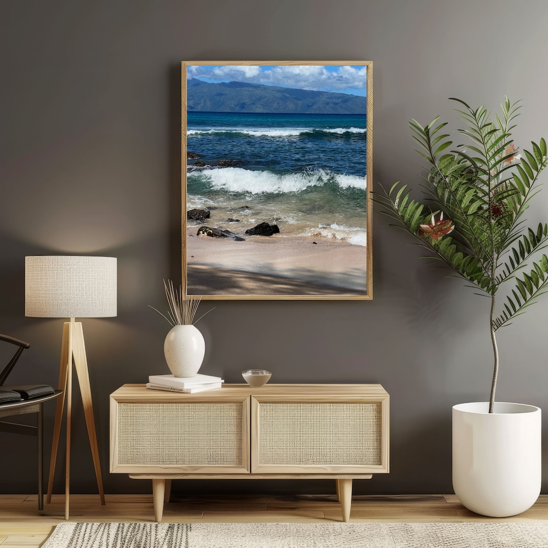 Napili Bay Surf Art, Coastal Hawaii Wall Decor, Wave Art, Tropical ...