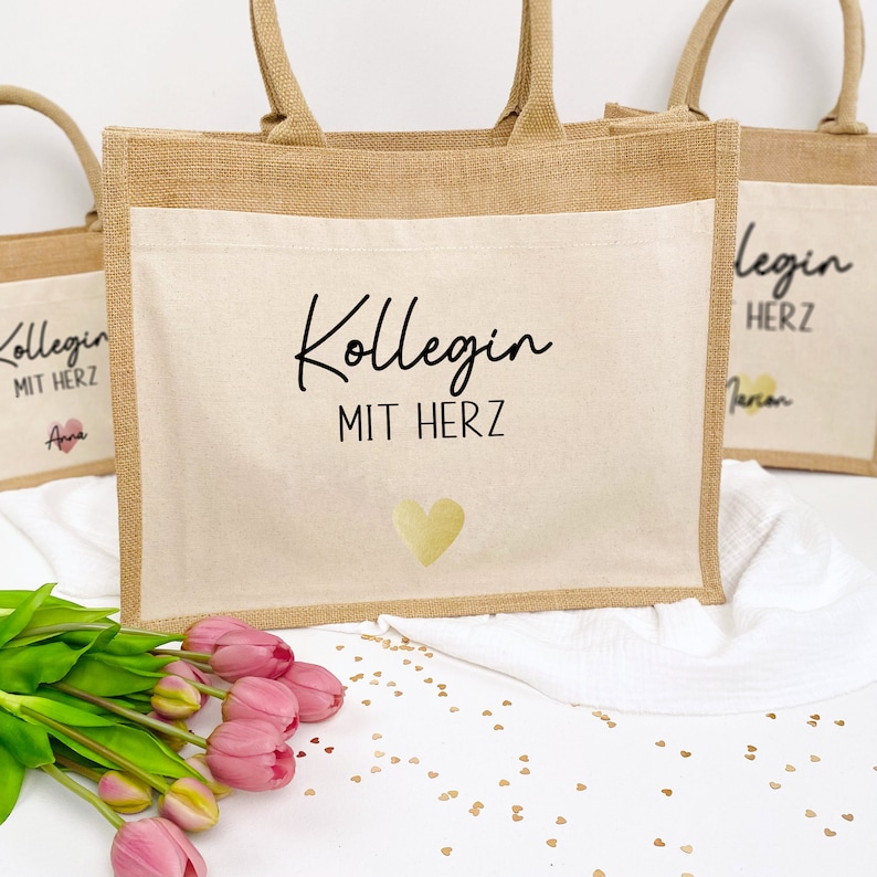 Abschiedsgeschenk Kollegin mit Herz Tasche, Geschenk Chefin Abschied ...