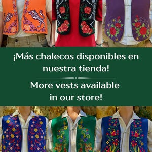 Green Vest With Floral Embroidery - Spanish Flowers - Handcrafted From ...