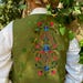 Green Vest With Floral Embroidery - Spanish Flowers - Handcrafted From ...