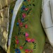 Green Vest With Floral Embroidery - Spanish Flowers - Handcrafted From ...