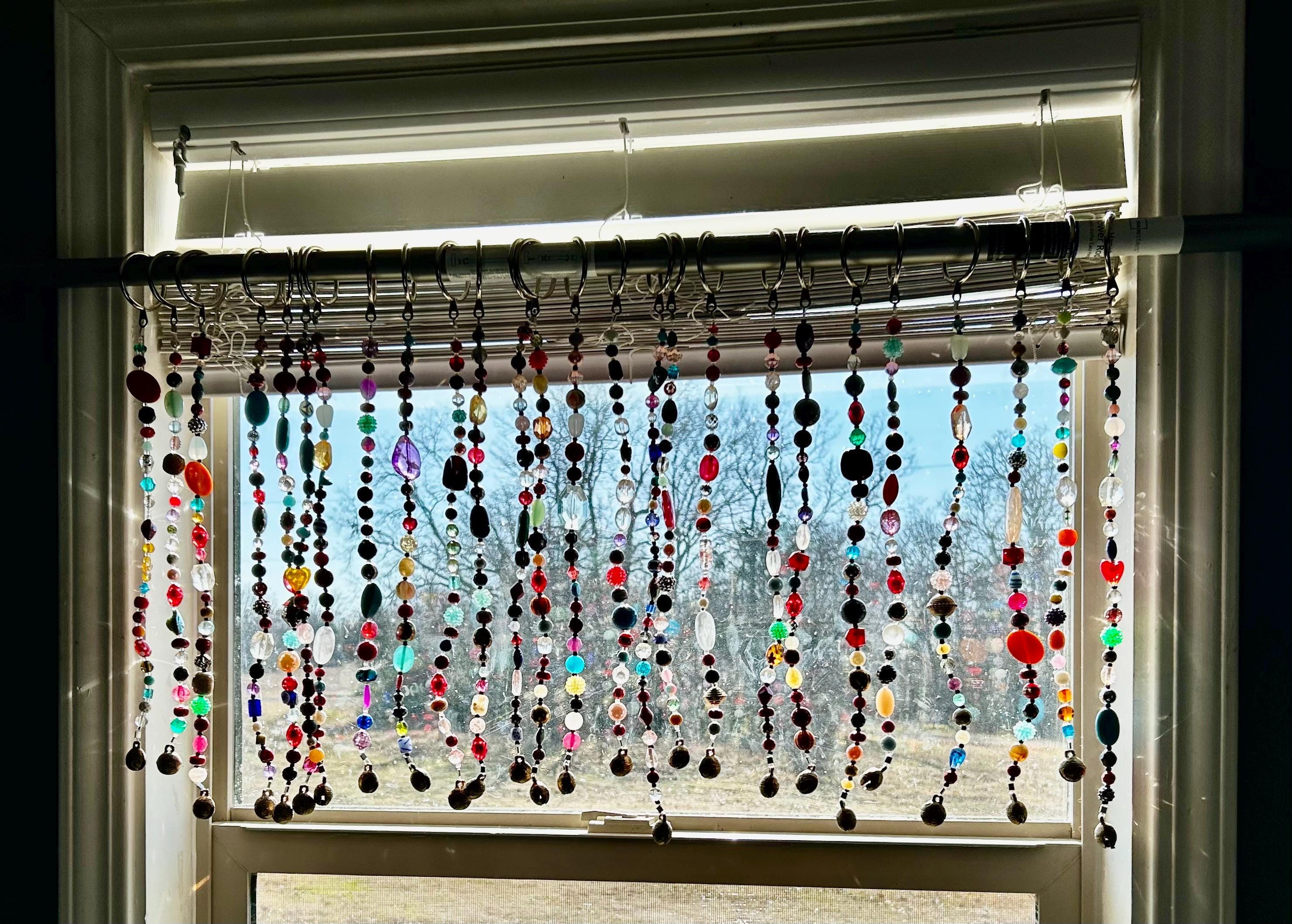Beaded Valance Window Treatment Suncatcher Boho/hippie Window ...
