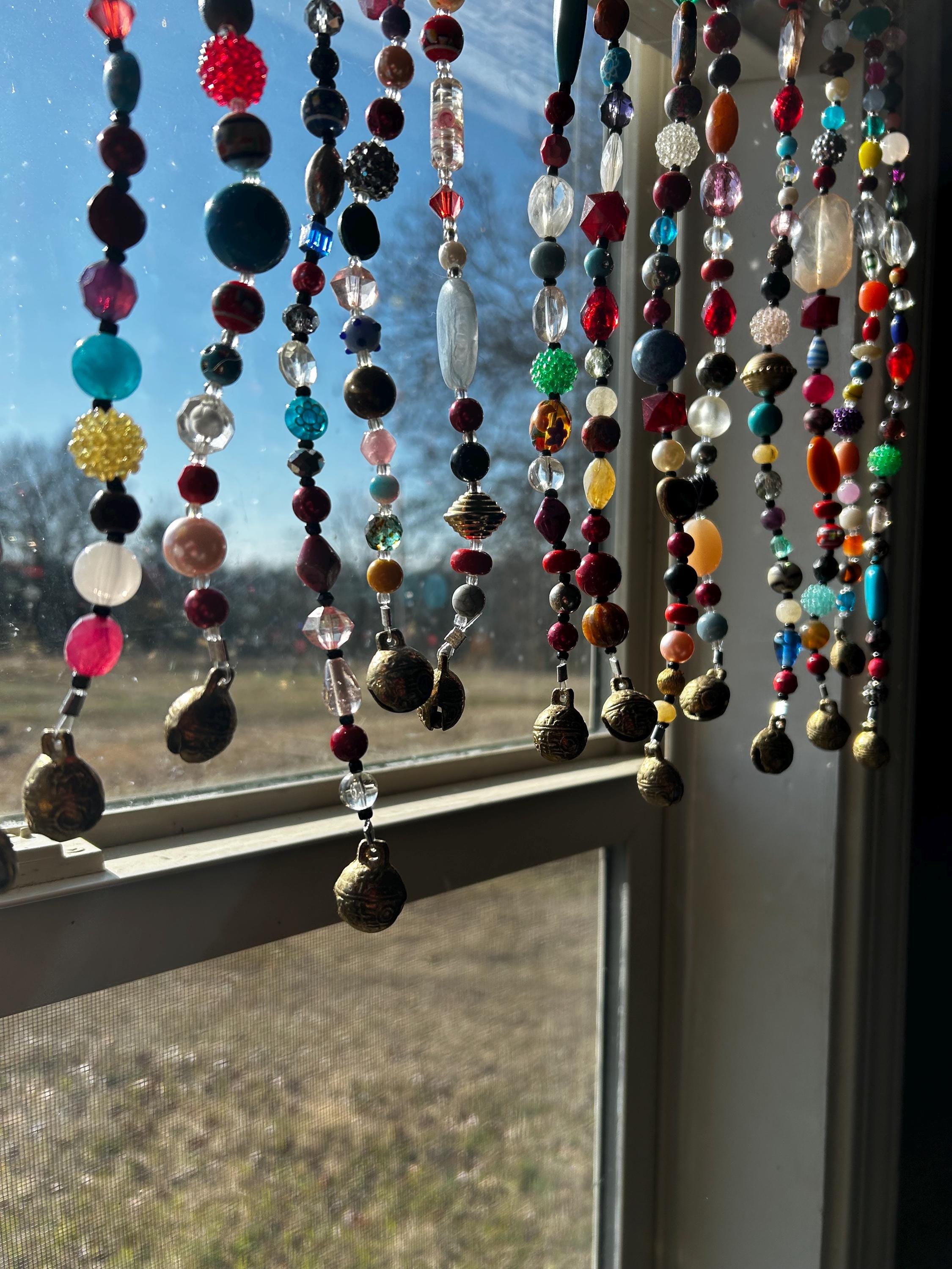 Beaded Valance Window Treatment Suncatcher Boho/hippie Window ...