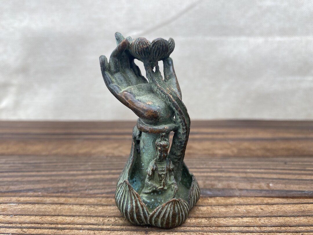 Buddha Hand Sculpture, Incense Holder, Exquisite Carving, Asian Antique ...