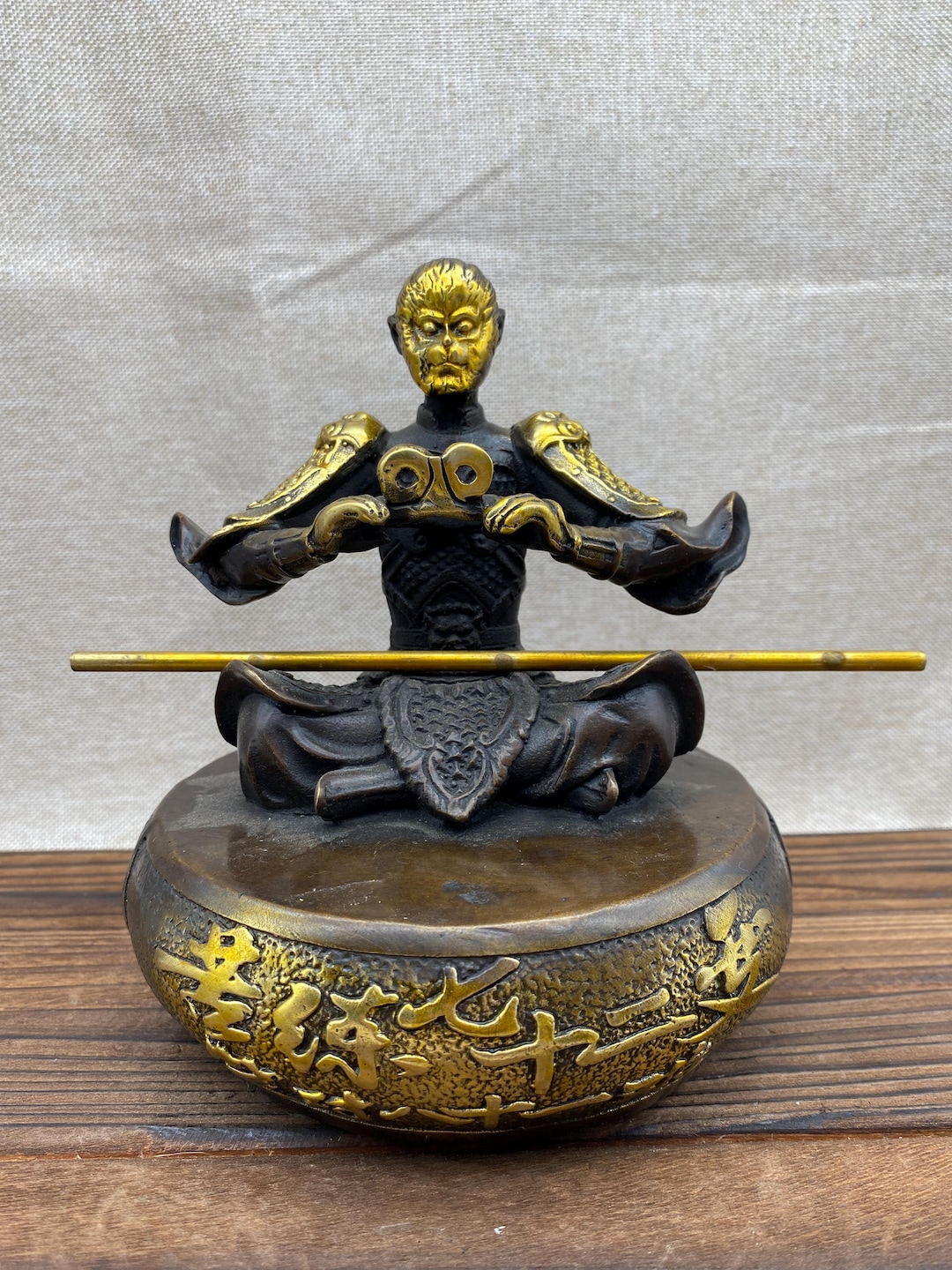 Solid Copper Gilded Sun Wukong Statue, Desk Ornament, Home Decor ...