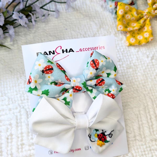 Ladybug Hair Bow - Etsy