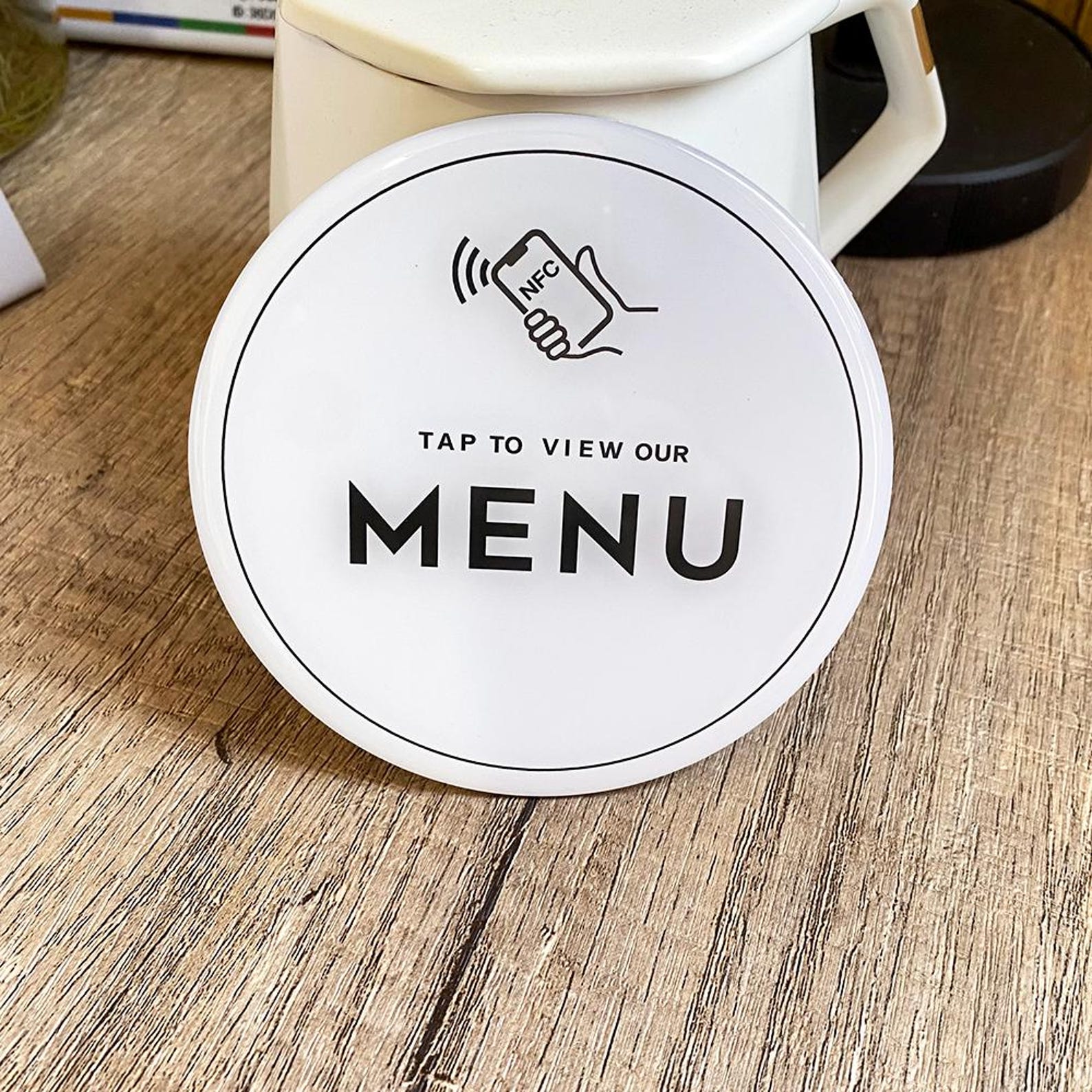 10cm NFC Menu Plate Round Self-adhesive Tag,tap Table Cards, Restaurant ...
