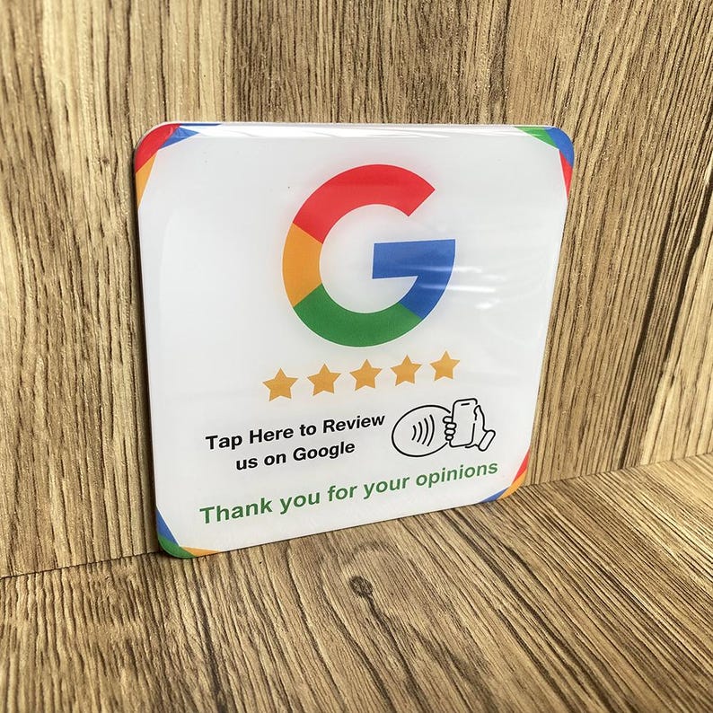 Get 5 Star Review in Seconds With Google Review Sticker Epoxy NFC Plate ...