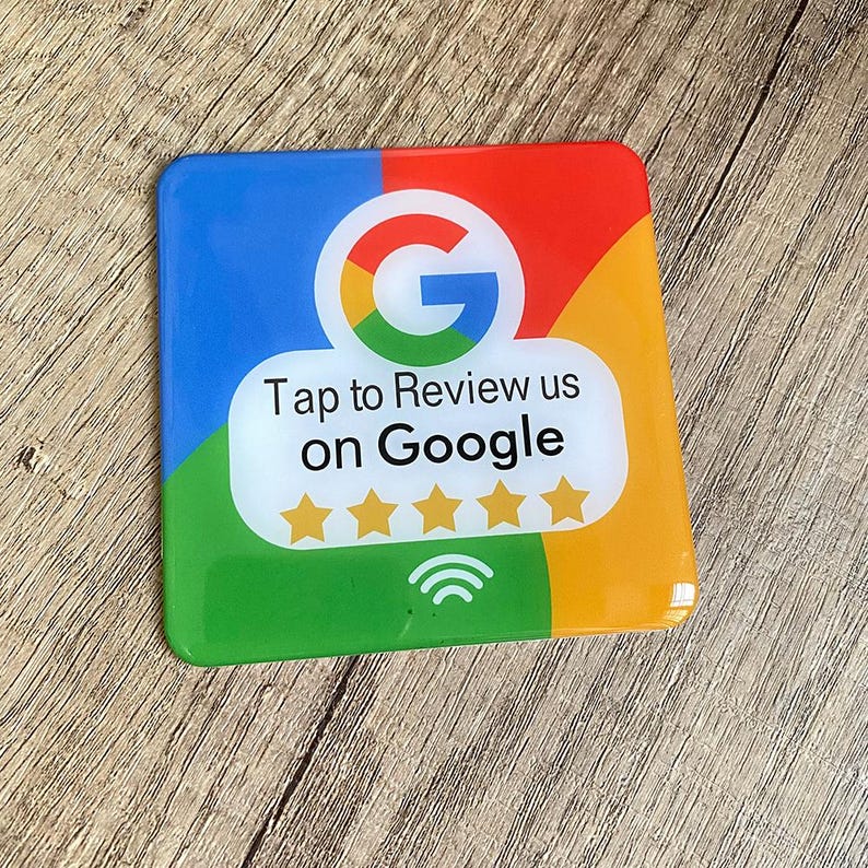 3.93x3.93 Google Review Plate for Business NFC Tap Google Review Sign ...
