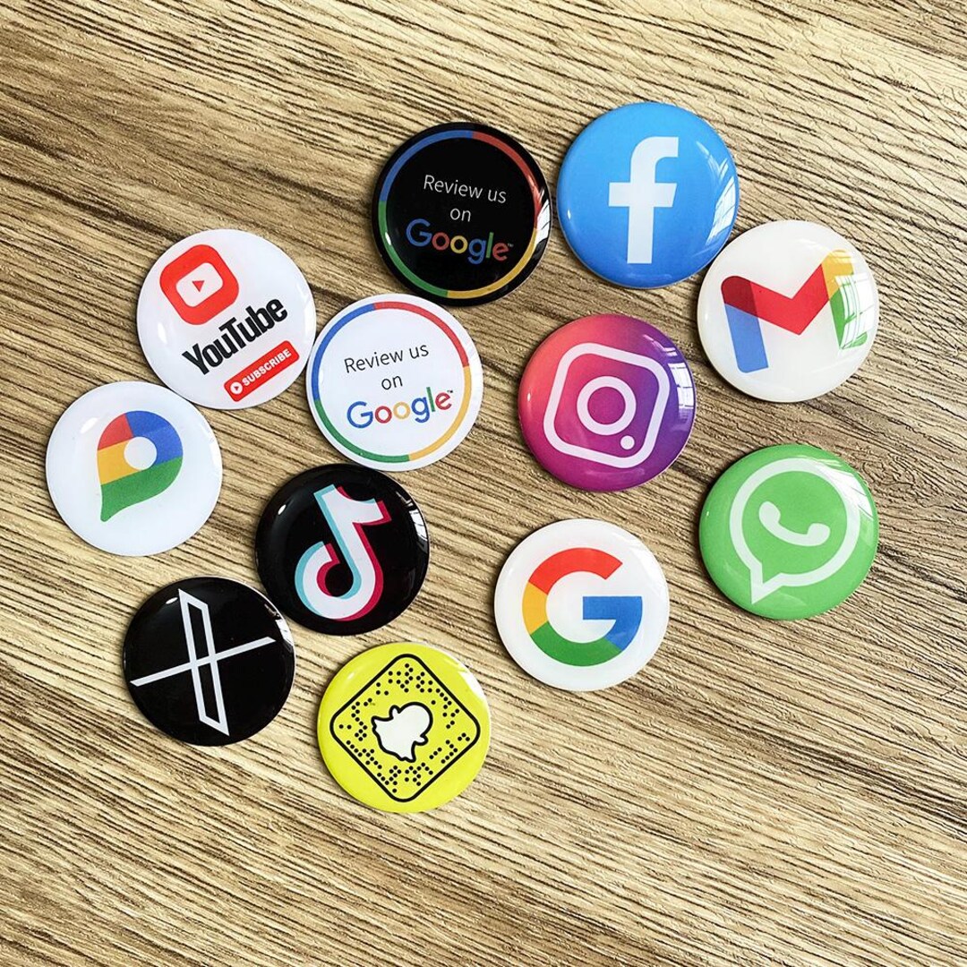 2 Pack 30mm NFC Coin Sticker Instagram Facebook Whatsapp Tiktok Contact ...