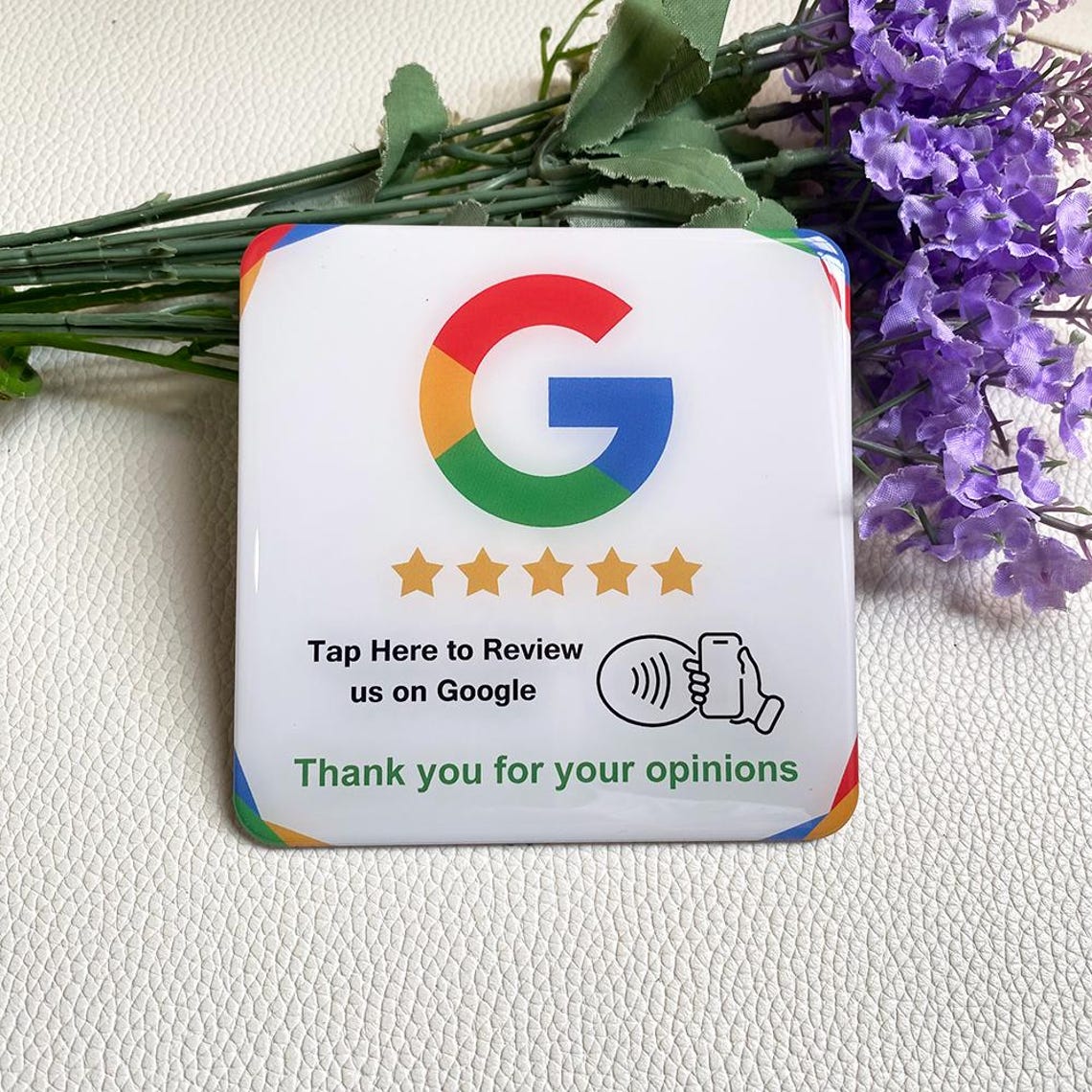 Get 5 Star Review in Seconds With Google Review Sticker Epoxy NFC Plate ...